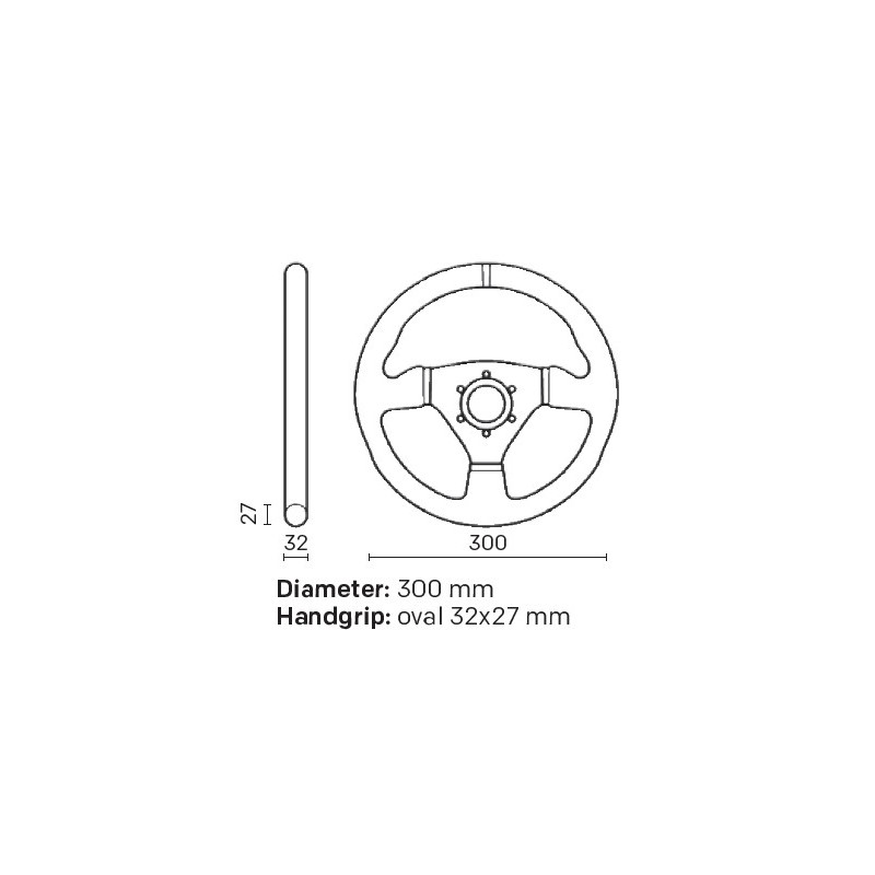 OMP TRECENTO UNO FLAT STEERING WHEEL BLACK